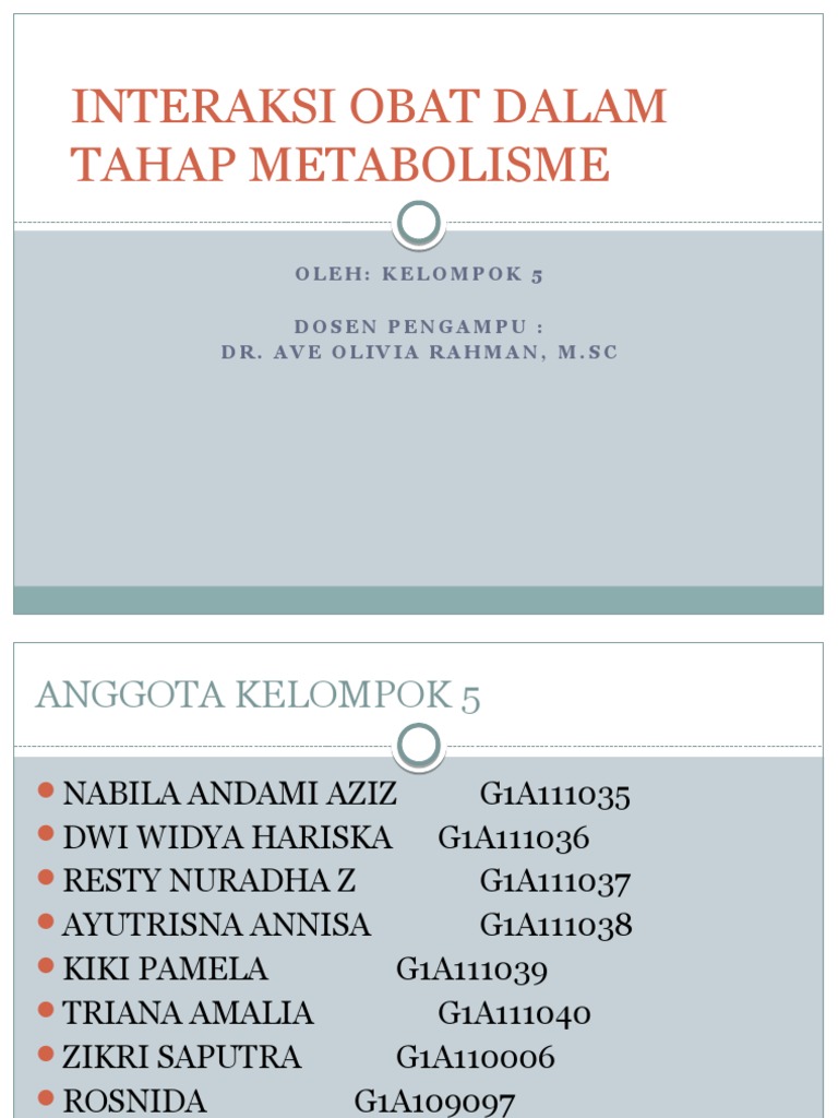 Interaksi Obat Dalam Tahap Metabolisme | PDF
