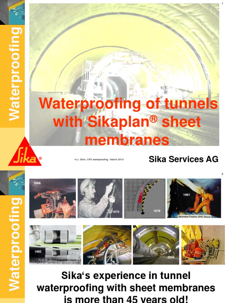 Tunnel Waterproofing with Sikaplan® Membranes | PDF | Tunnel ...
