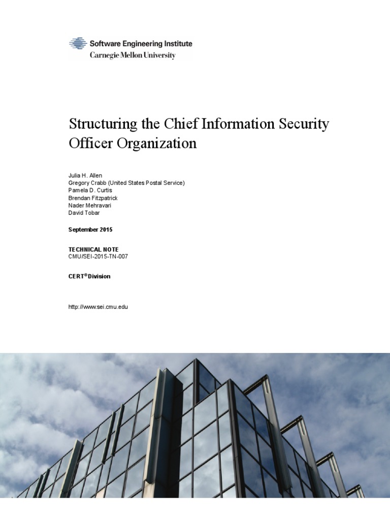 Structuring The Chief Information Security Officer Organization | PDF ...