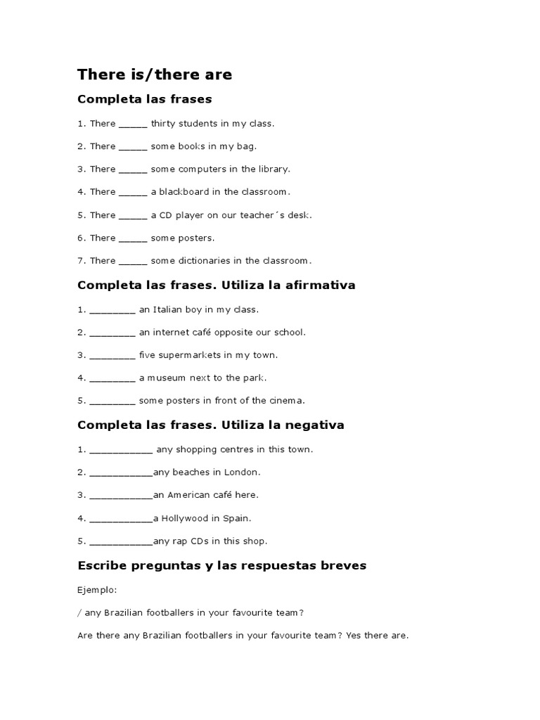 Mastering "There Is/There Are" Exercises | PDF | Language Arts & Discipline