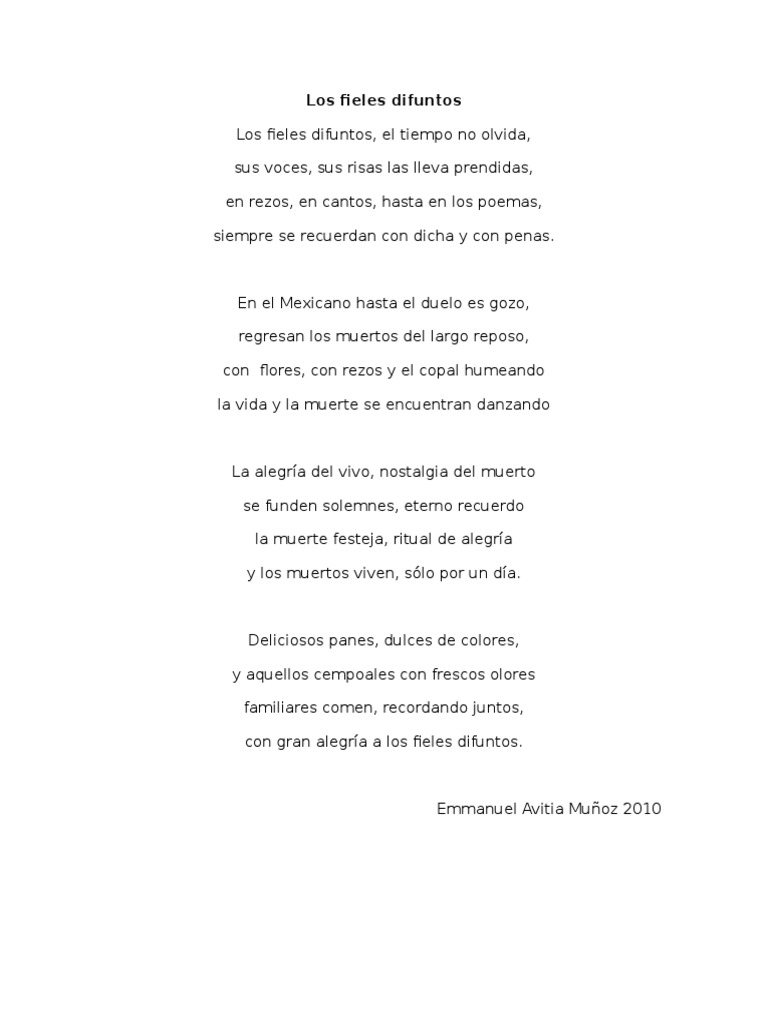 Versos De Dia De Muertos