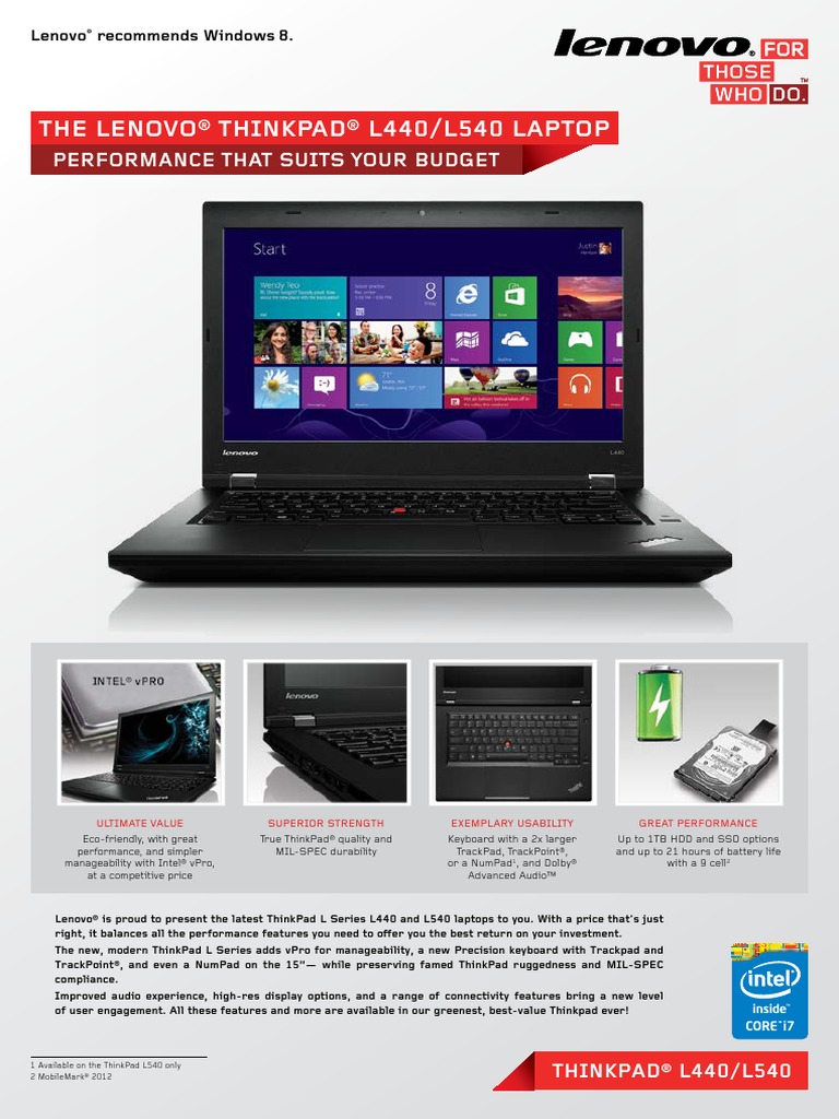 ThinkPad L440 and The L540 | PDF | Lenovo | Secure Digital