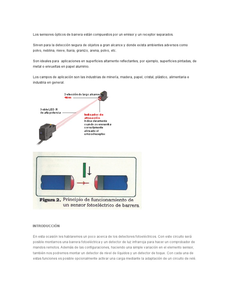 Los Sensores Ópticos de Barrera | PDF | Transistor | Óptica