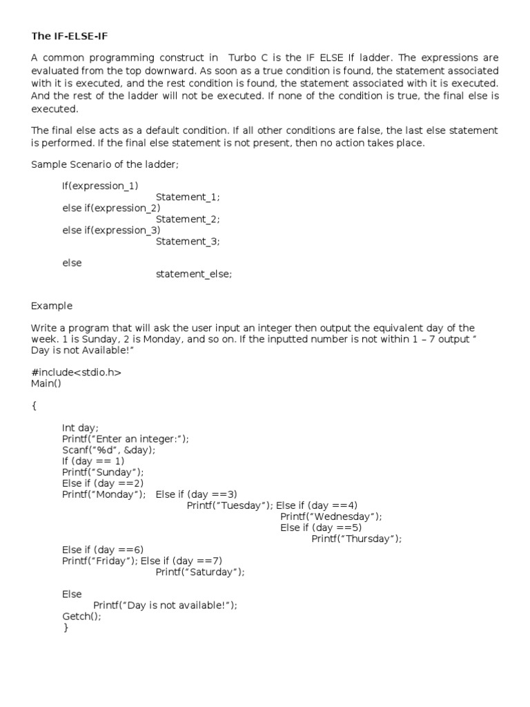 The IF Else | PDF | Computer Programming | Software Engineering