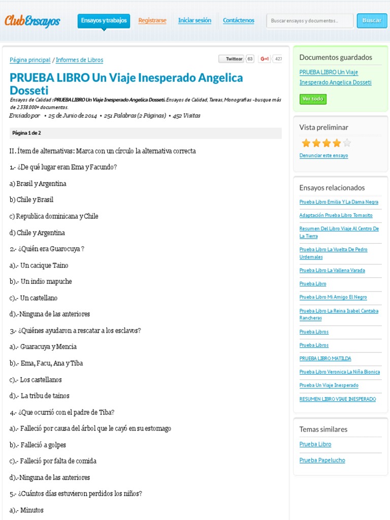 PRUEBA LIBRO Un Viaje Inesperado Angelica Dosseti - Ensayos de Calidad ...