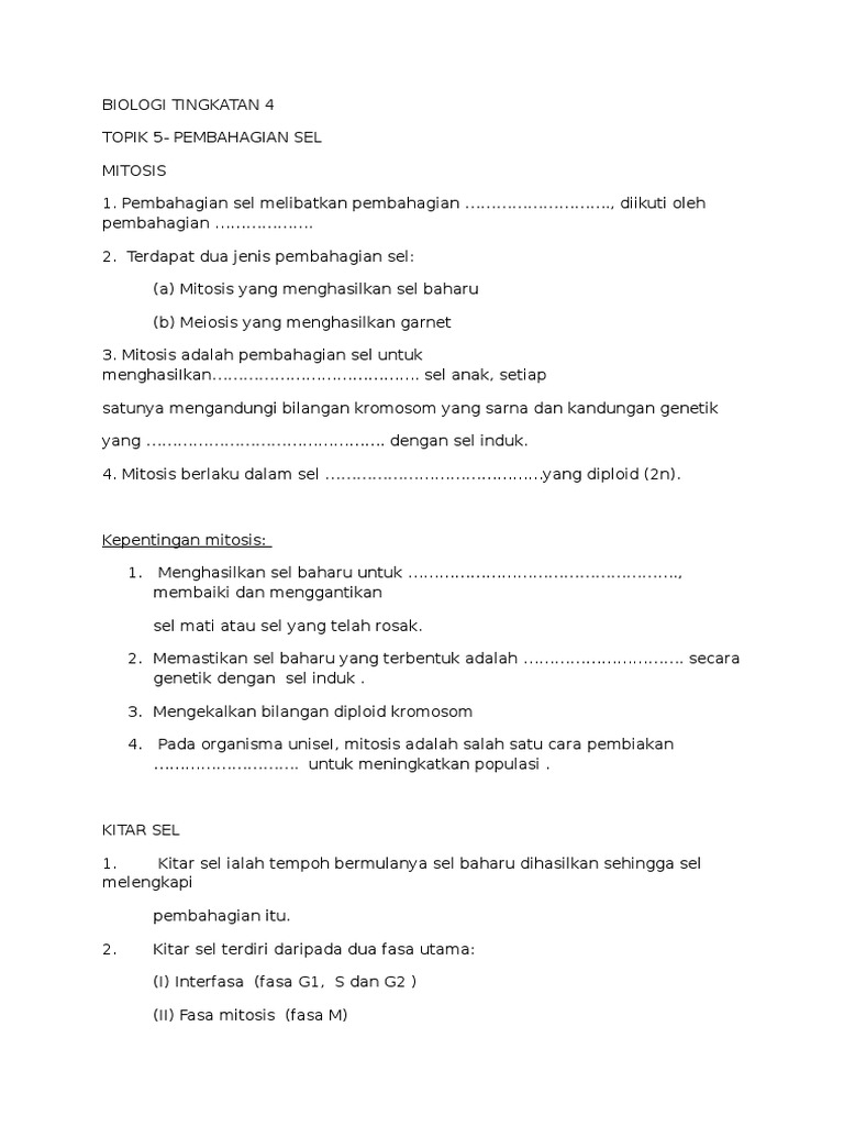 Modul Pembahagian Sel | PDF