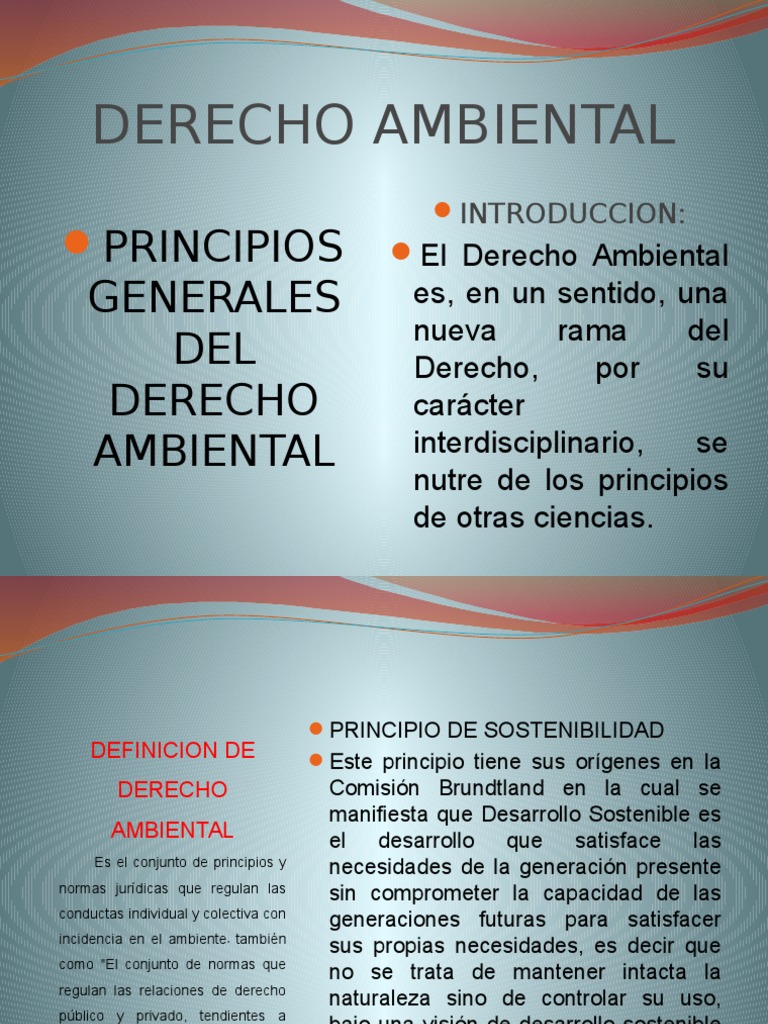 Diapositivas de Derecho Ambiental | Ley del Medio Ambiente ...