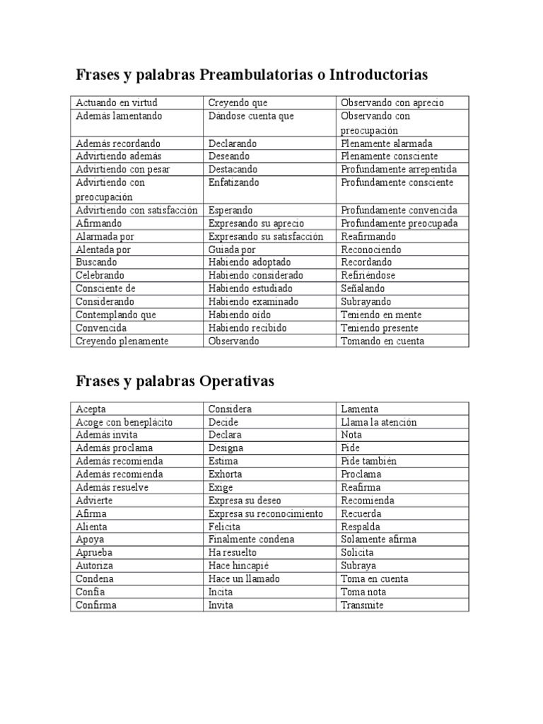 Frases Preambulatorias | PDF
