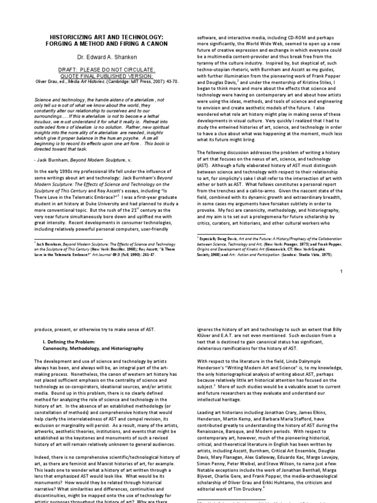 Edward Shanken (2007) - Historicizing Art and Technology - Forging A ...