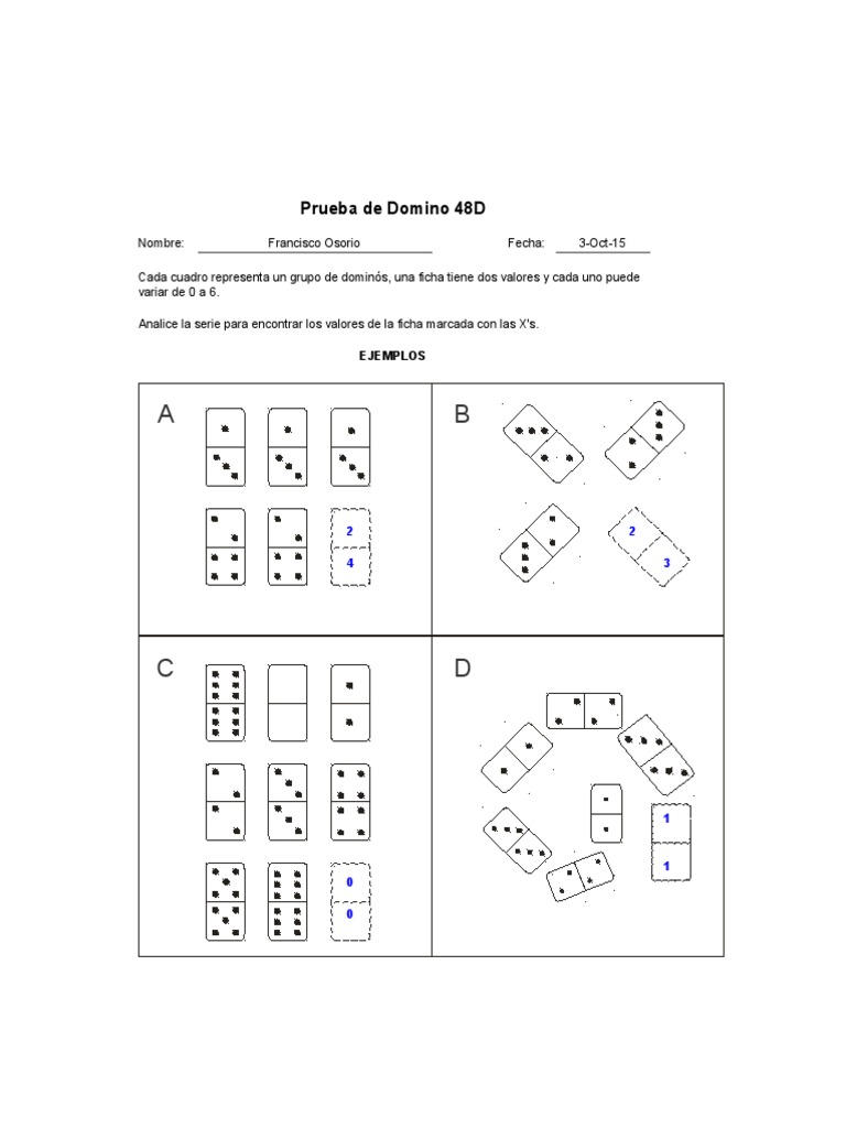 Test Dominos Resultado (Autoguardado) | PDF