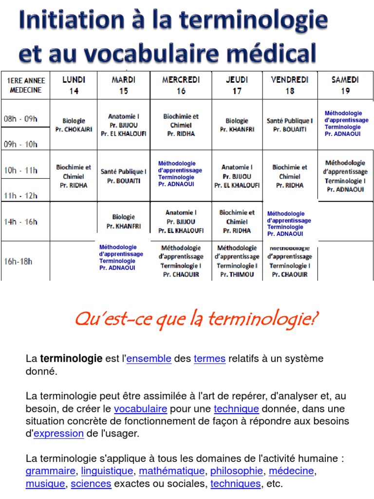 Initiation+vocabulaire-médical-2015+FMPR | French Language | English ...