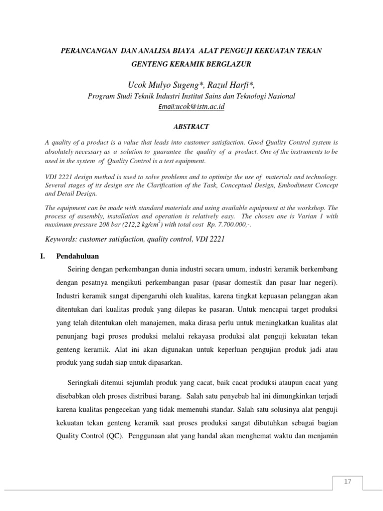 Contoh Skripsi Dengan VDI 2221 | PDF