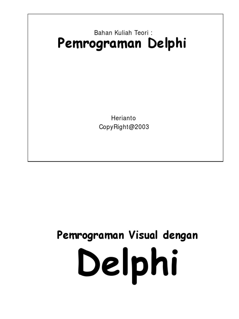 Pemrograman Delphi | PDF