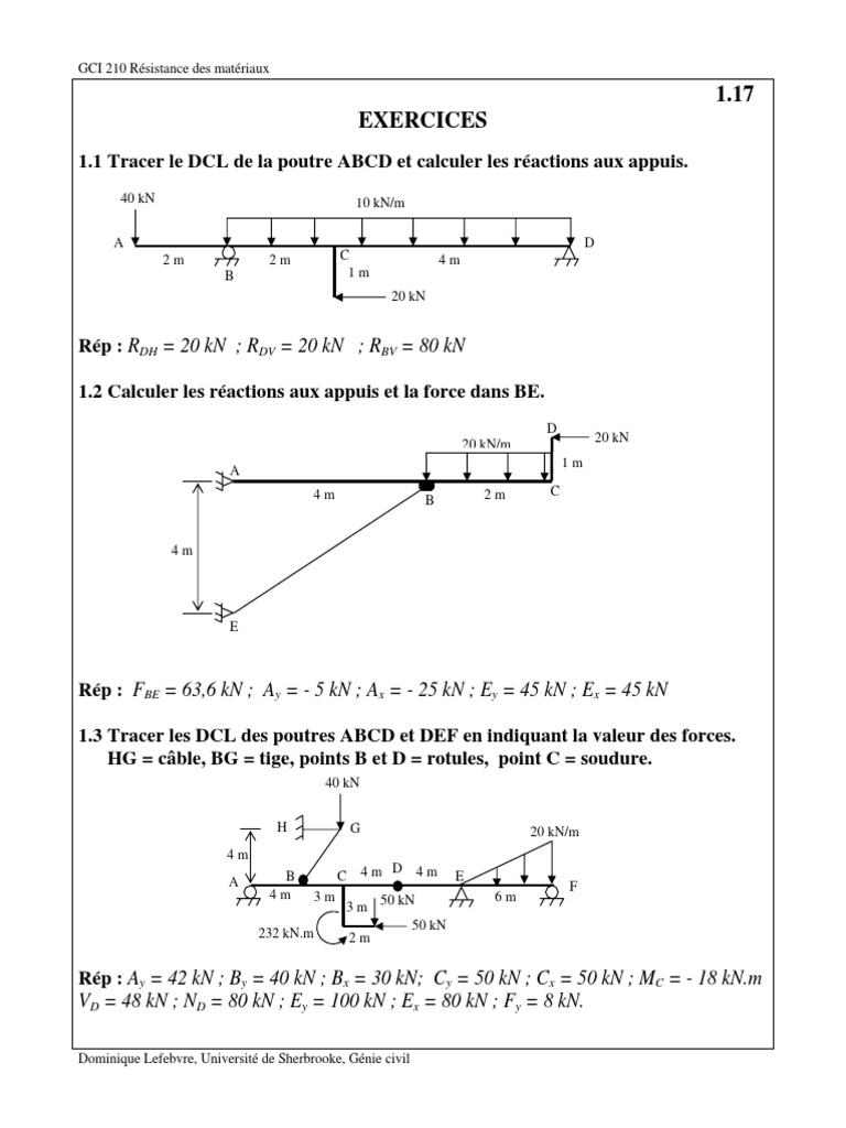 Exercices Corrigés en RDM | PDF