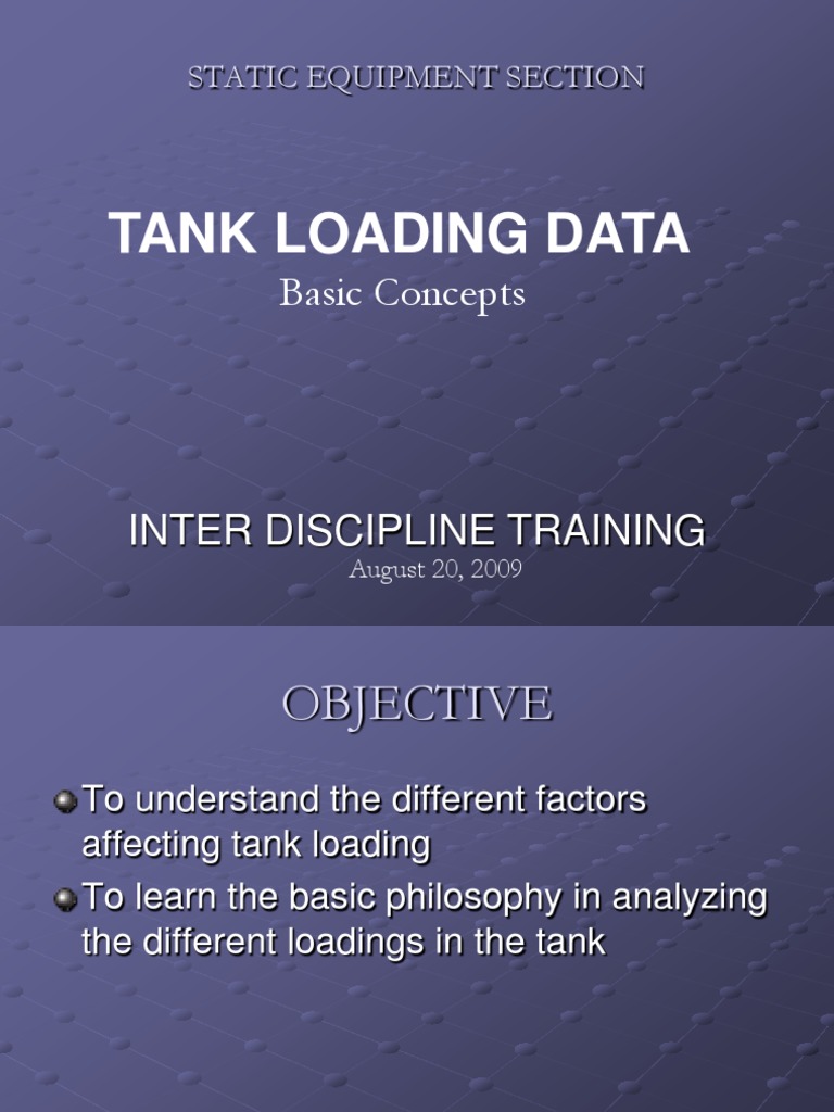 Tank Loading Data Explanation | PDF | Pressure | Continuum Mechanics