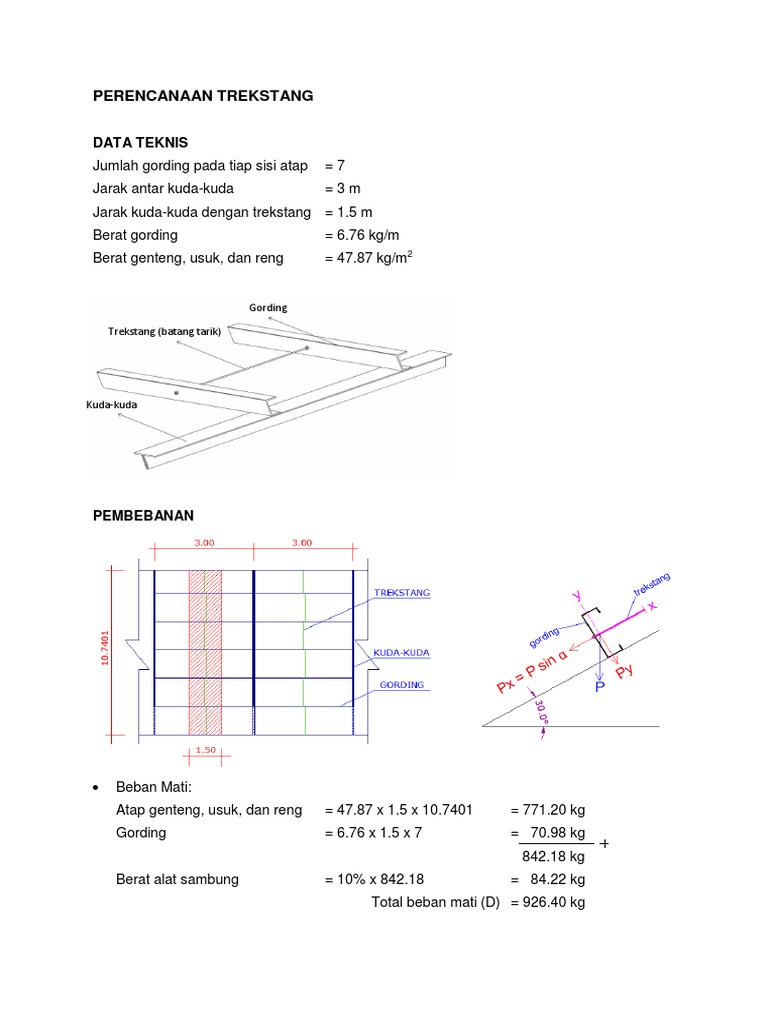 Perencanaan dan Desain Trekstang Baja | PDF