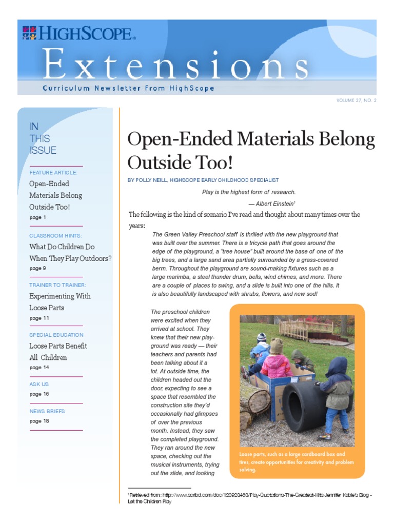Open Ended Materials | PDF | Playground | Preschool