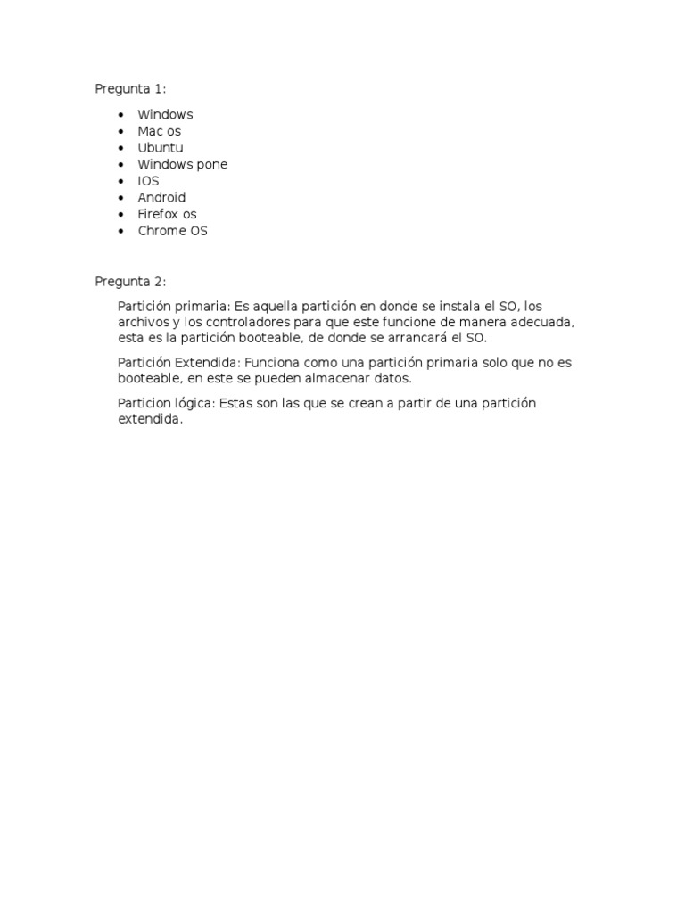 Particiones y SO | PDF