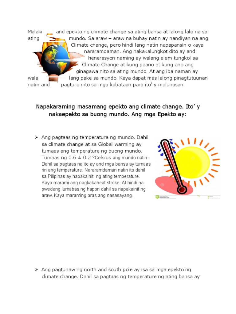 6 Mga Epekto NG Climate Change | PDF