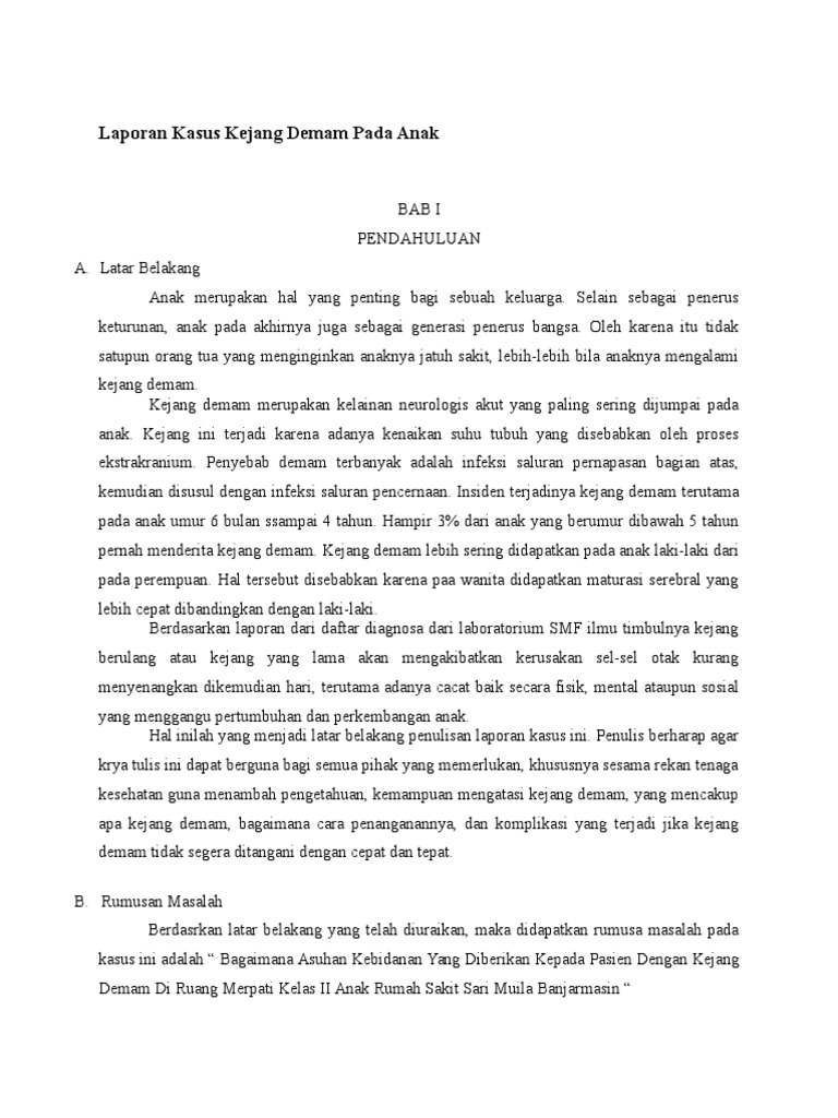 Penanganan Kejang Demam pada Anak | PDF | Pengembangan Diri | Sains ...