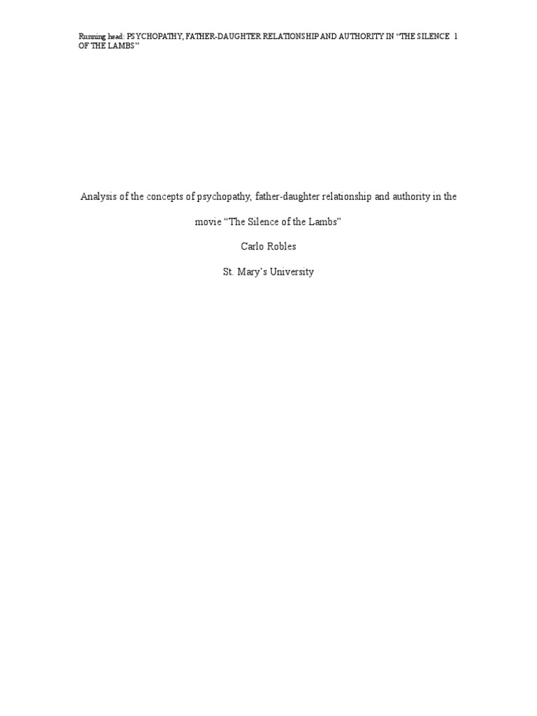 Silence of The Lambs Analysis | PDF | Psychopathy | Antisocial ...