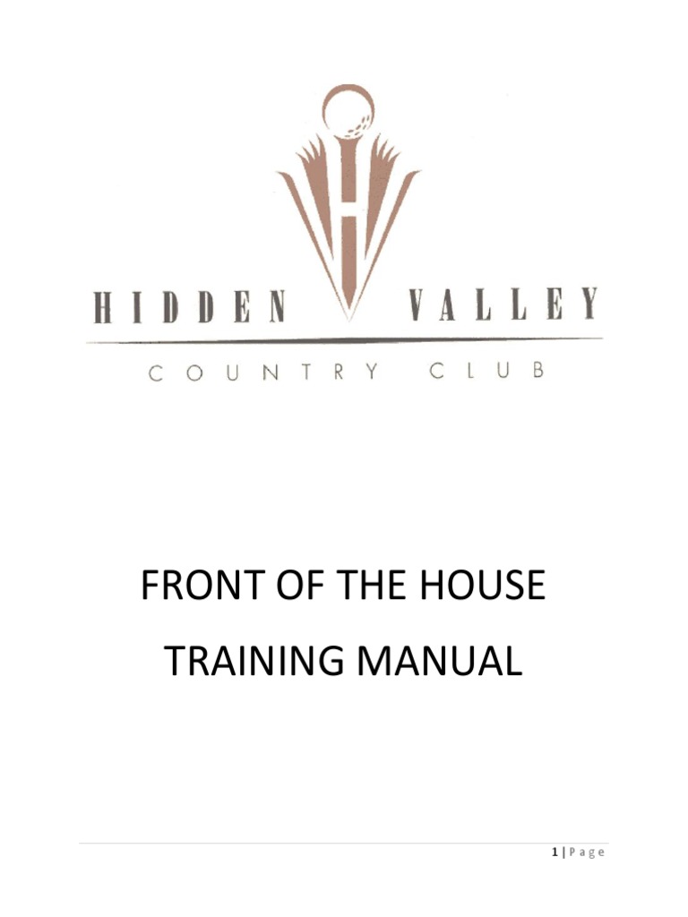 Front of House Training Manual PDF | PDF | Tableware | Identity Document