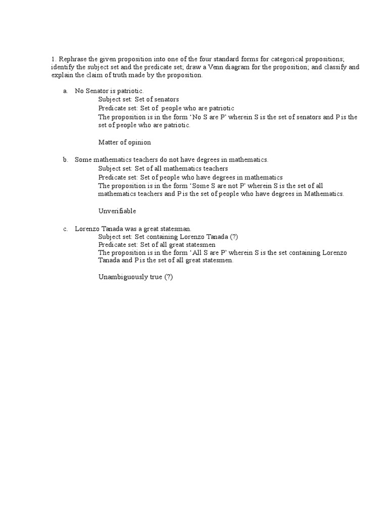 Unambiguously True (?) | PDF | Validity | Argument