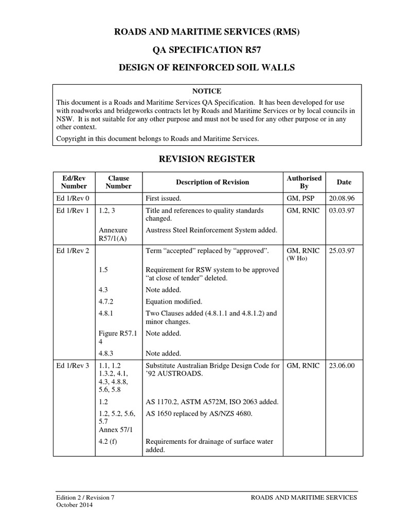 R57 Design of Reinforced Soil Walls | PDF | Deep Foundation ...