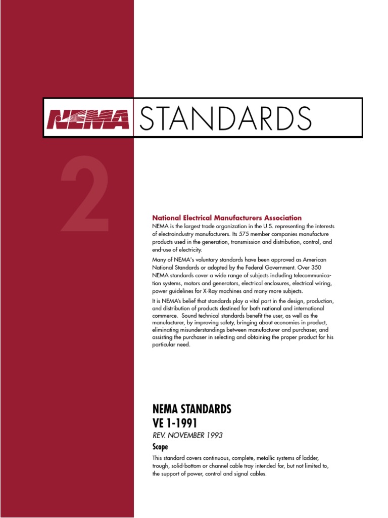 NEMA Standards for Metallic Cable Tray Systems | PDF | Building ...