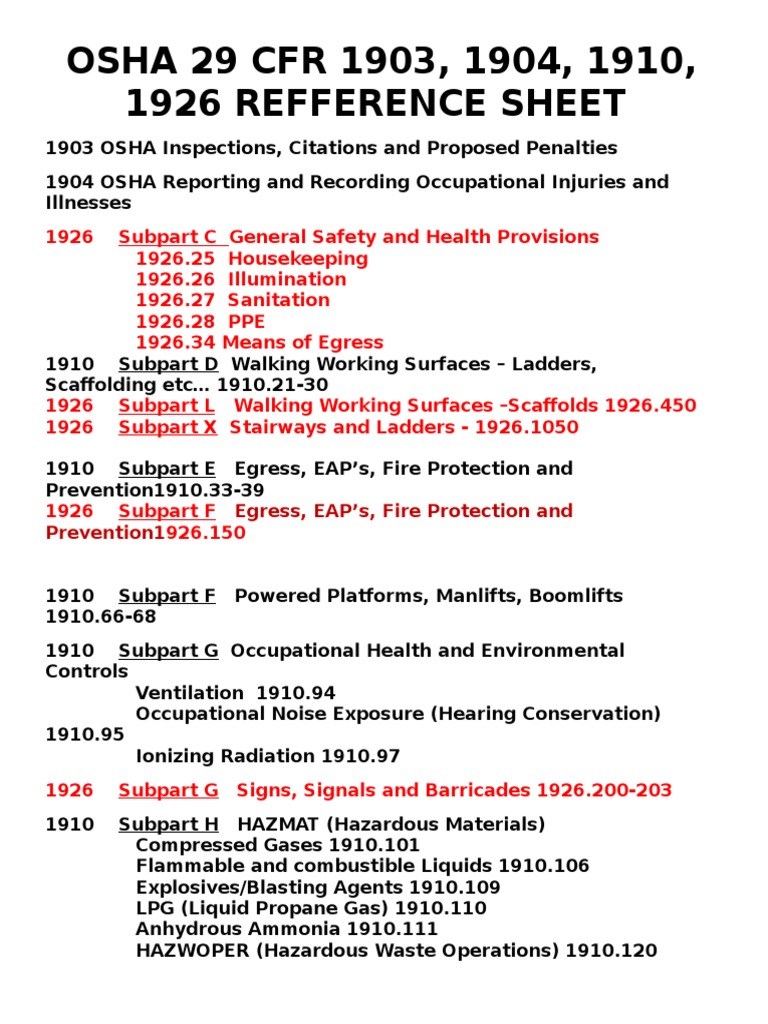 OSHA Standards Reference Guide | PDF