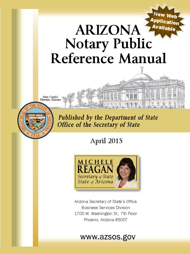 AZ Notary Public Reference Manual | PDF | Notary Public | Surety Bond
