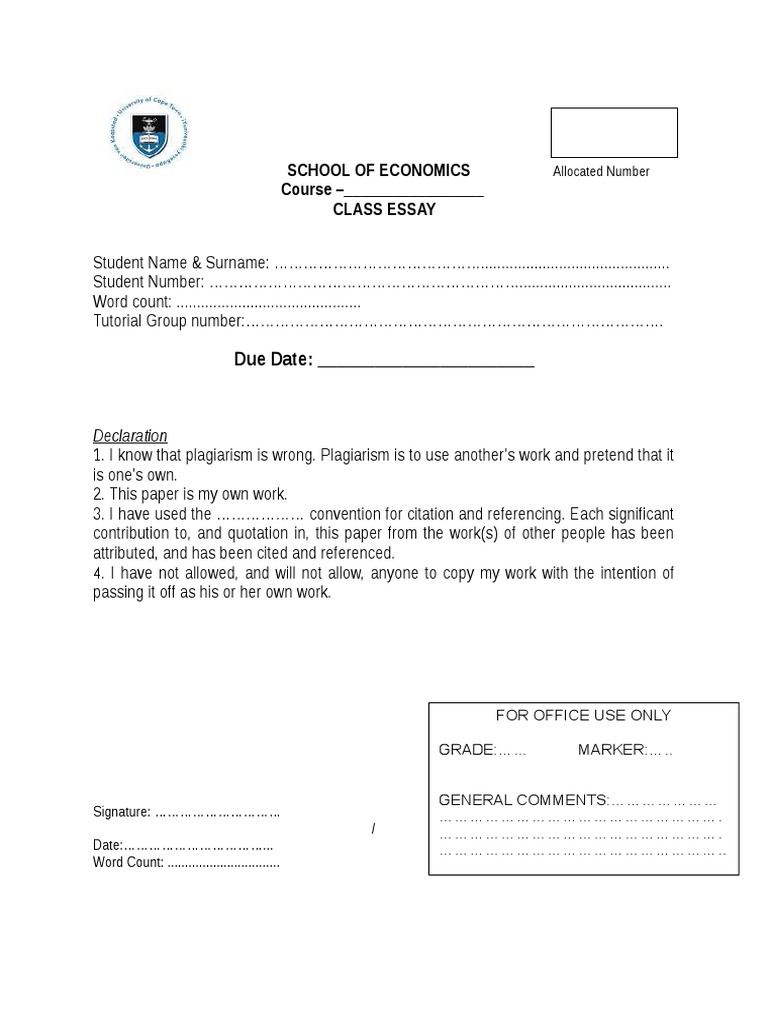Class Essay Submission Template | PDF | Career & Growth