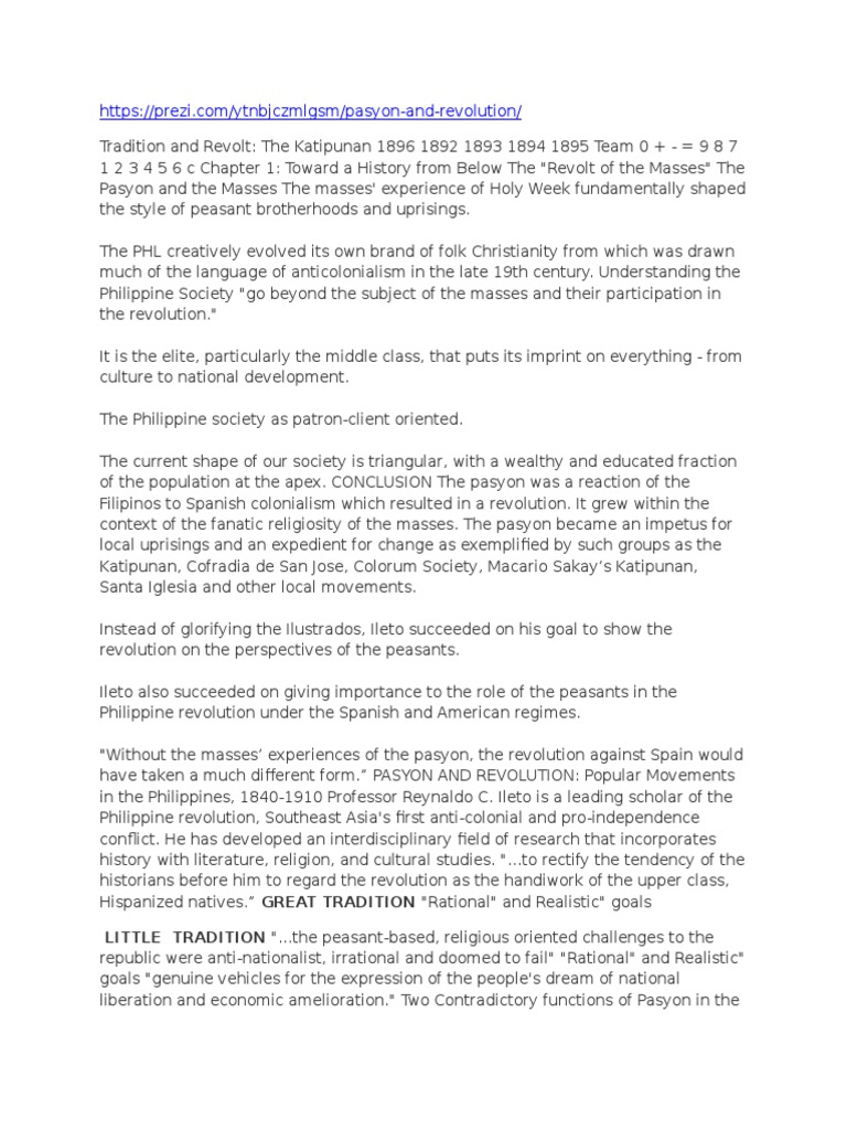 Pasyon and Revolution | Politics | Religion And Belief