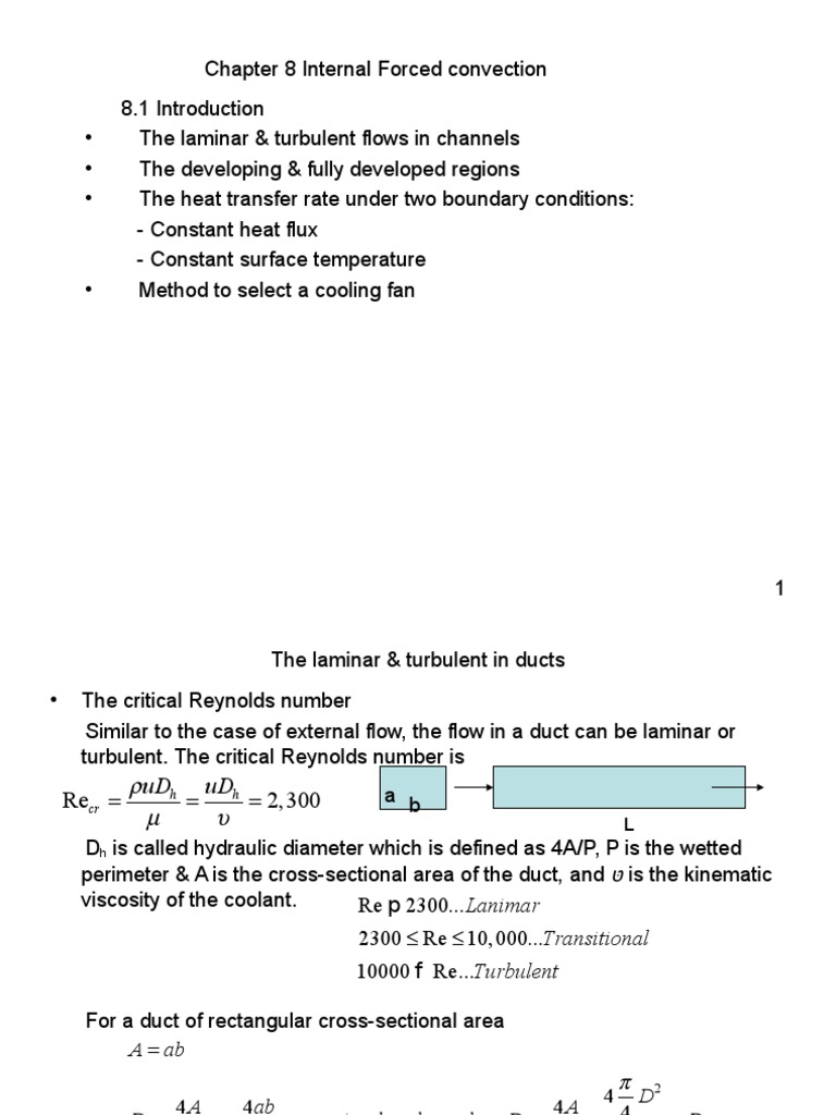 Chapter 8 Internal Forced Convection | PDF | Boundary Layer | Reynolds Number