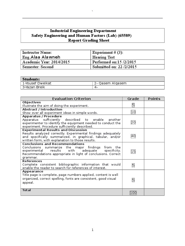 Hearing Test | PDF | Ear | Hearing