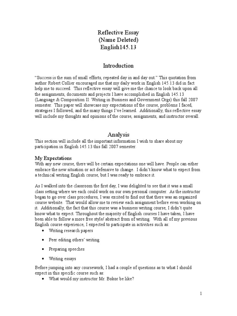 Reflective Essay | PDF