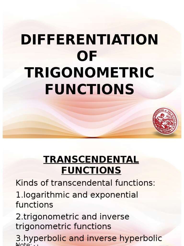 Lesson 1 Derivative of Trigonometric Functions | PDF | Trigonometric ...