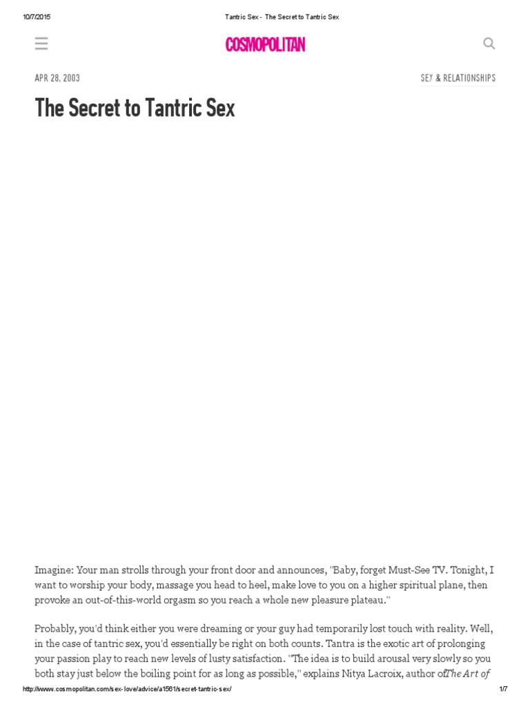 Tantric Sex - The Secret To Tantric Sex | PDF | Tantra | Neotantra