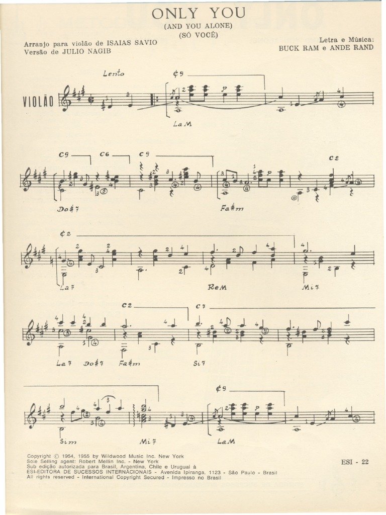 Buck Ram e Ande Rand - Only You - Arr. I. Savio | PDF