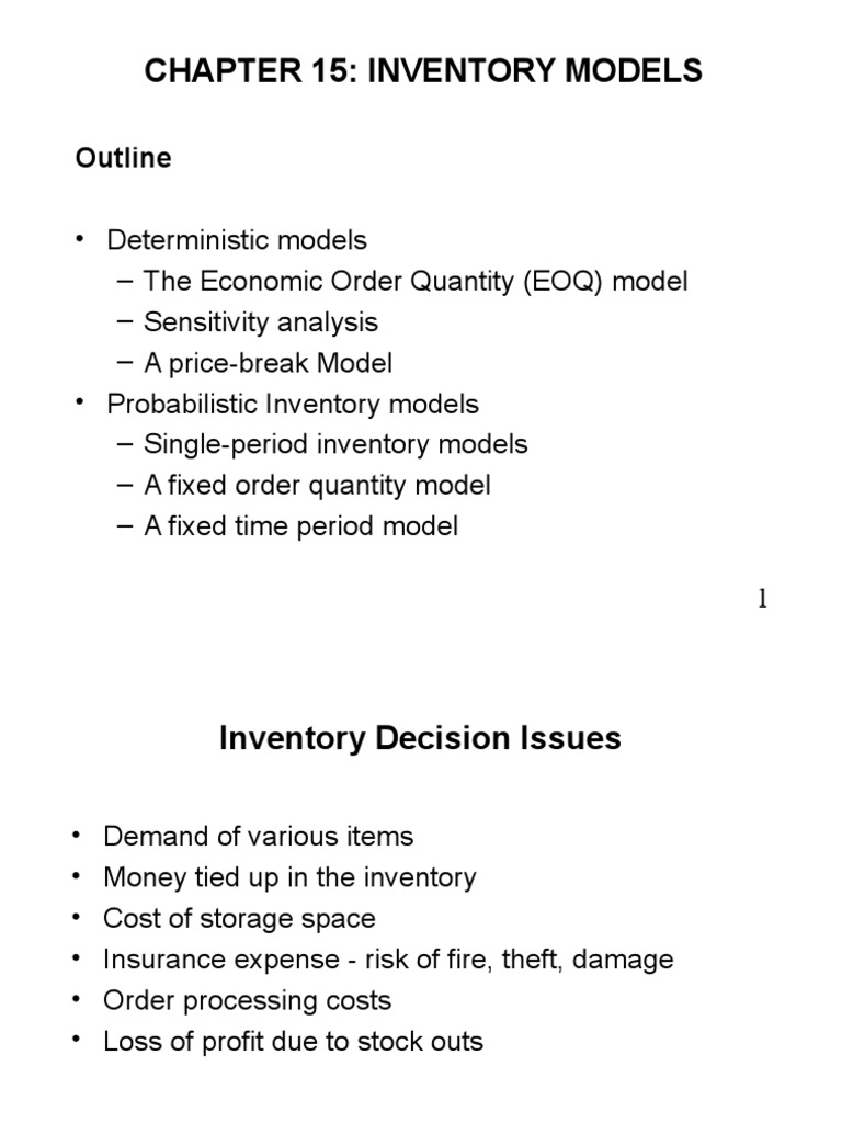 Price Break Inventory Models Explained | PDF | Finance & Money ...
