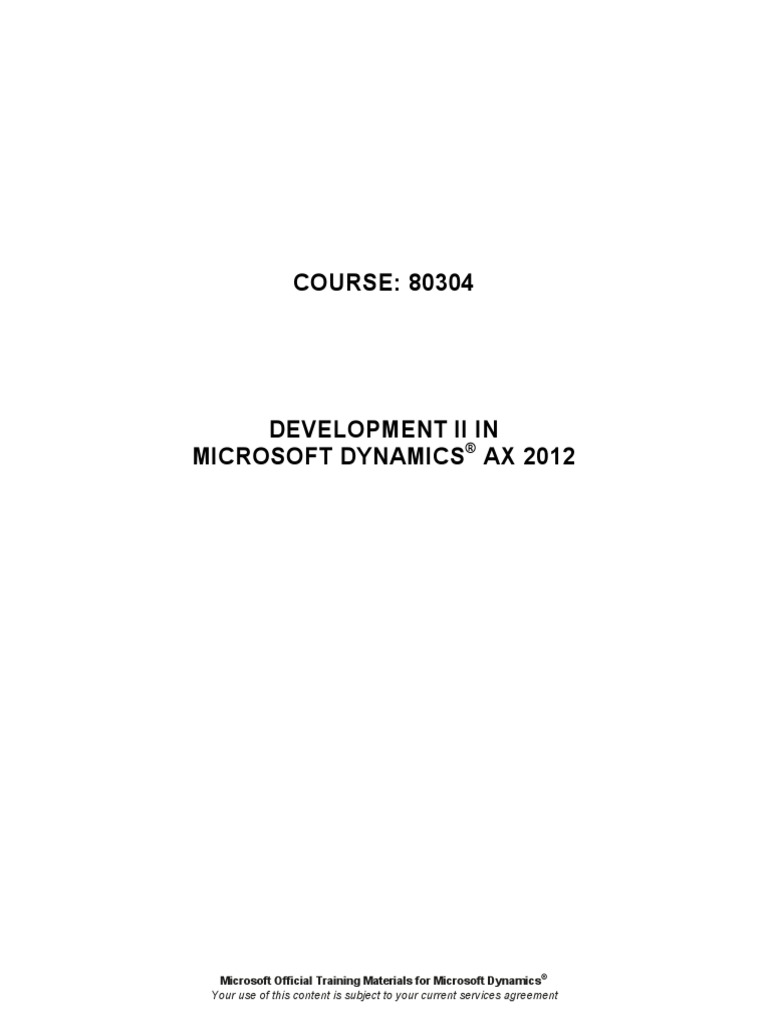 Ax2012 Enus Dev 2 | PDF | Microsoft Visual Studio | Class (Computer Programming)