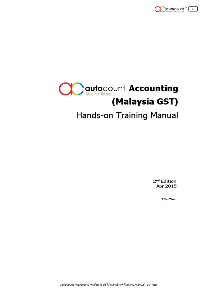 AutoCount Accounting GST Training Manual | PDF | Value Added Tax | Invoice