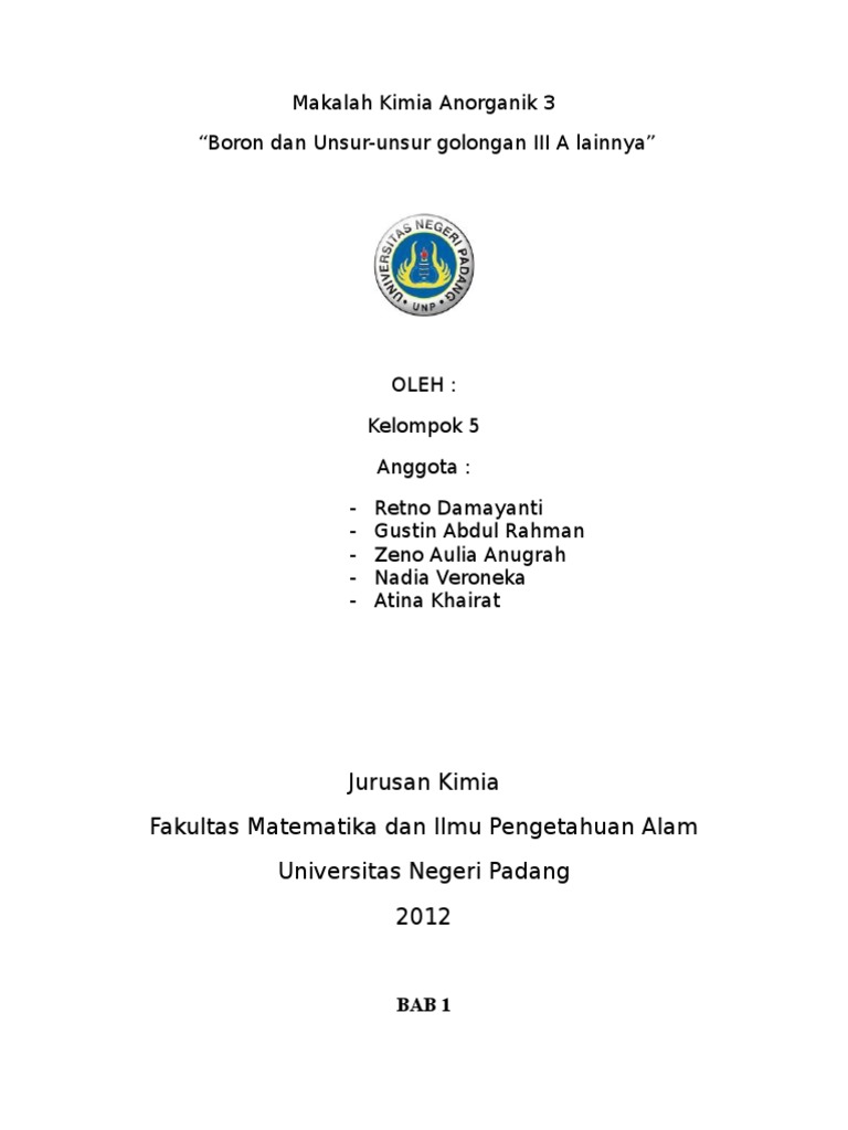 Makalah Kimia Anorganik 3 | PDF | Sains & Matematika