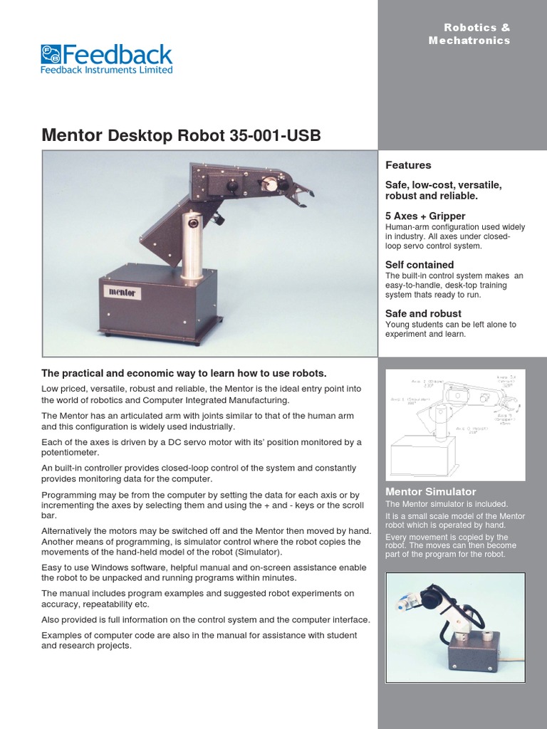 Feedback 35 001 USB Mentor | PDF | Servomechanism | Simulation