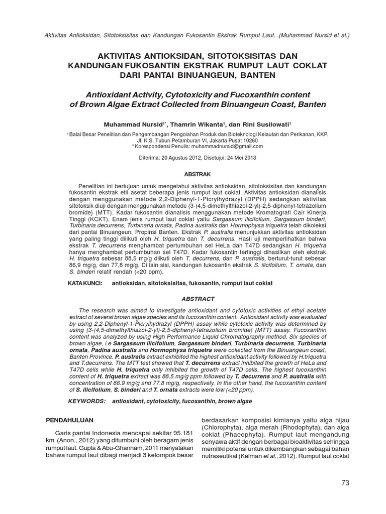 Jurnal Rumput Laut Coklat | PDF