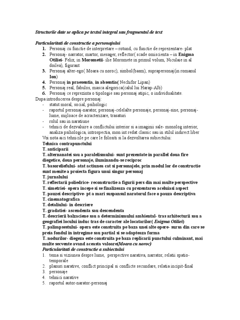 Particularitati de Constructie A Personajului | PDF