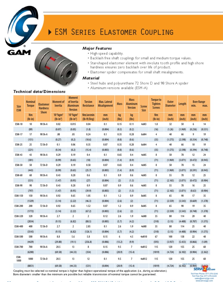 ESM Series Elastomer Coupling | PDF