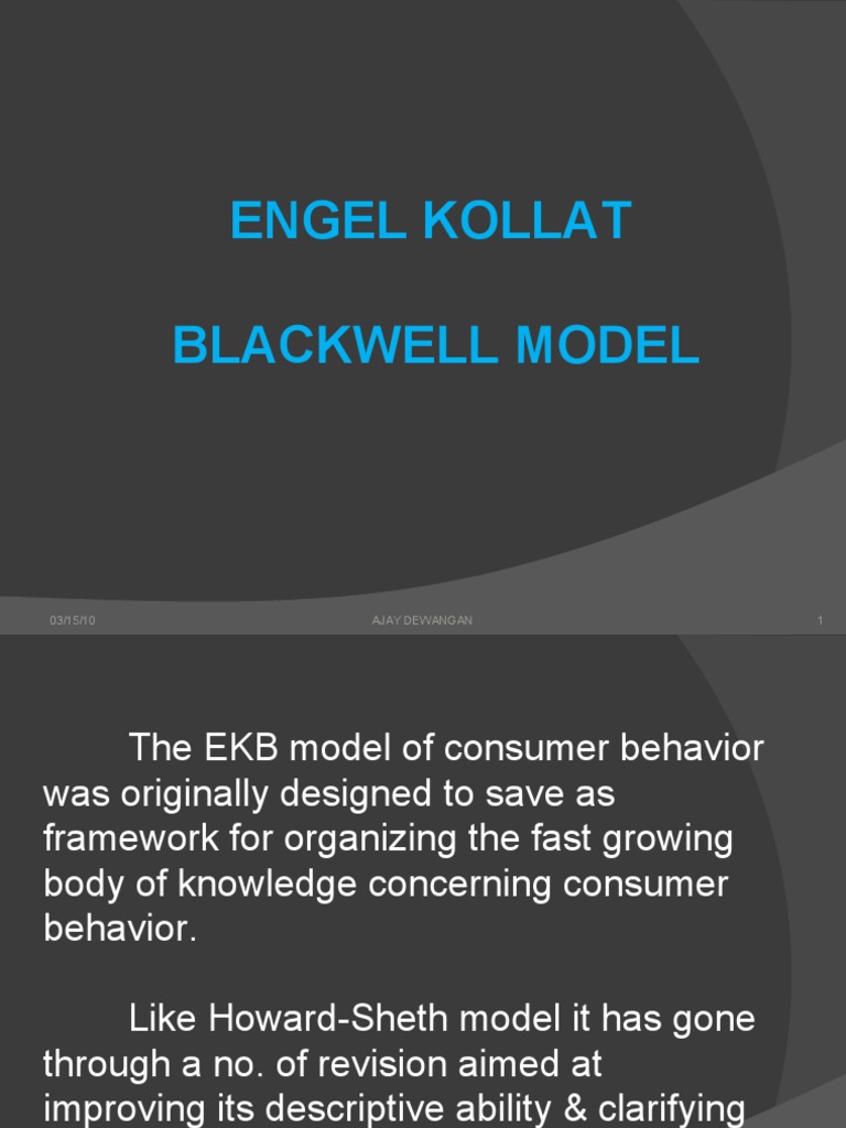 Engel Kollat Blackwell Model | PDF | Decision Making | Behavior