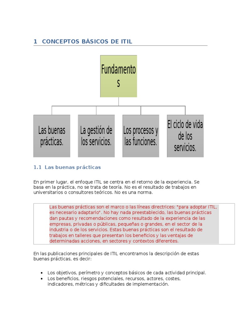 Los Conceptos Básicos de ITIL V3 | PDF | Itil | Calidad (comercial)