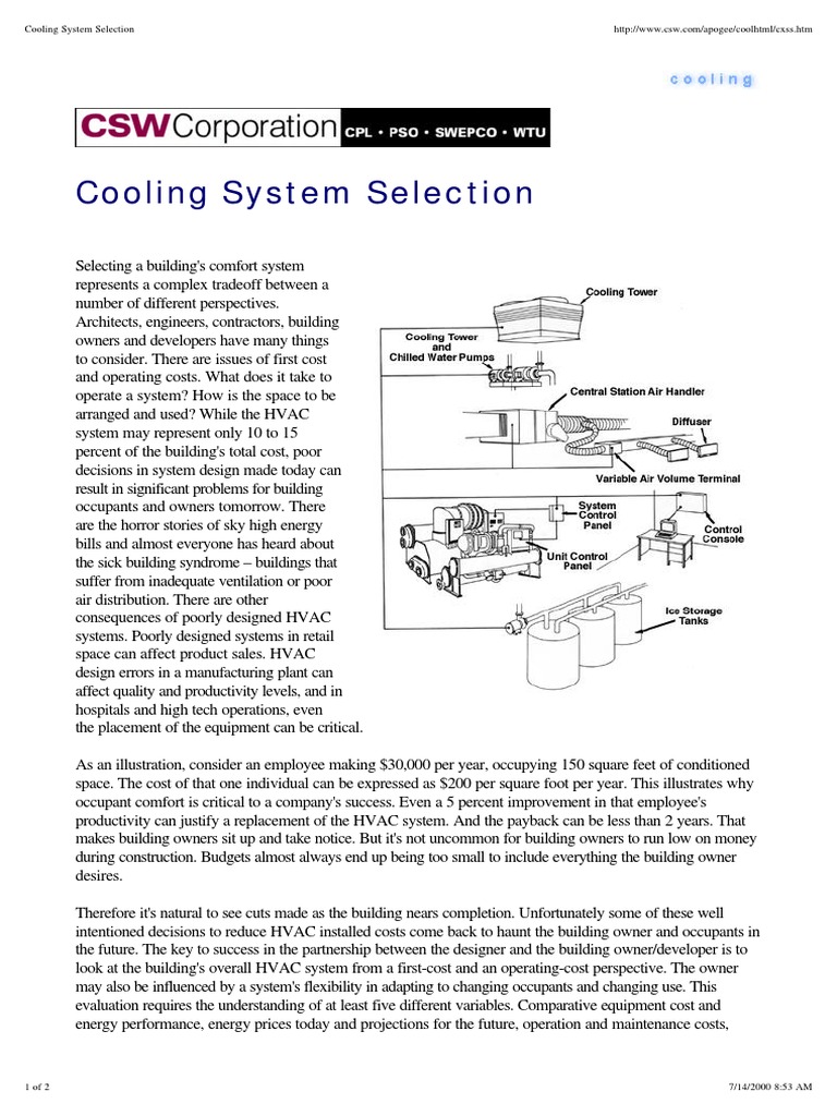 CSW - Cooling Systems Alternatives 2000 | PDF | Heat Exchanger | Air ...